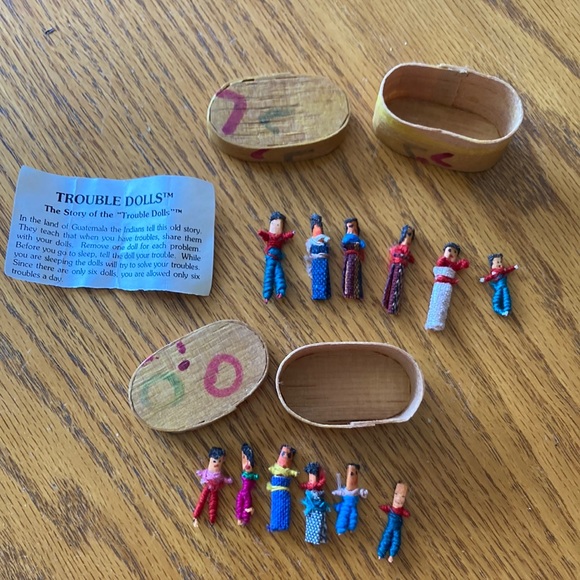 Toys | Colorful Trouble Dolls Set With Wooden Box | Poshmark